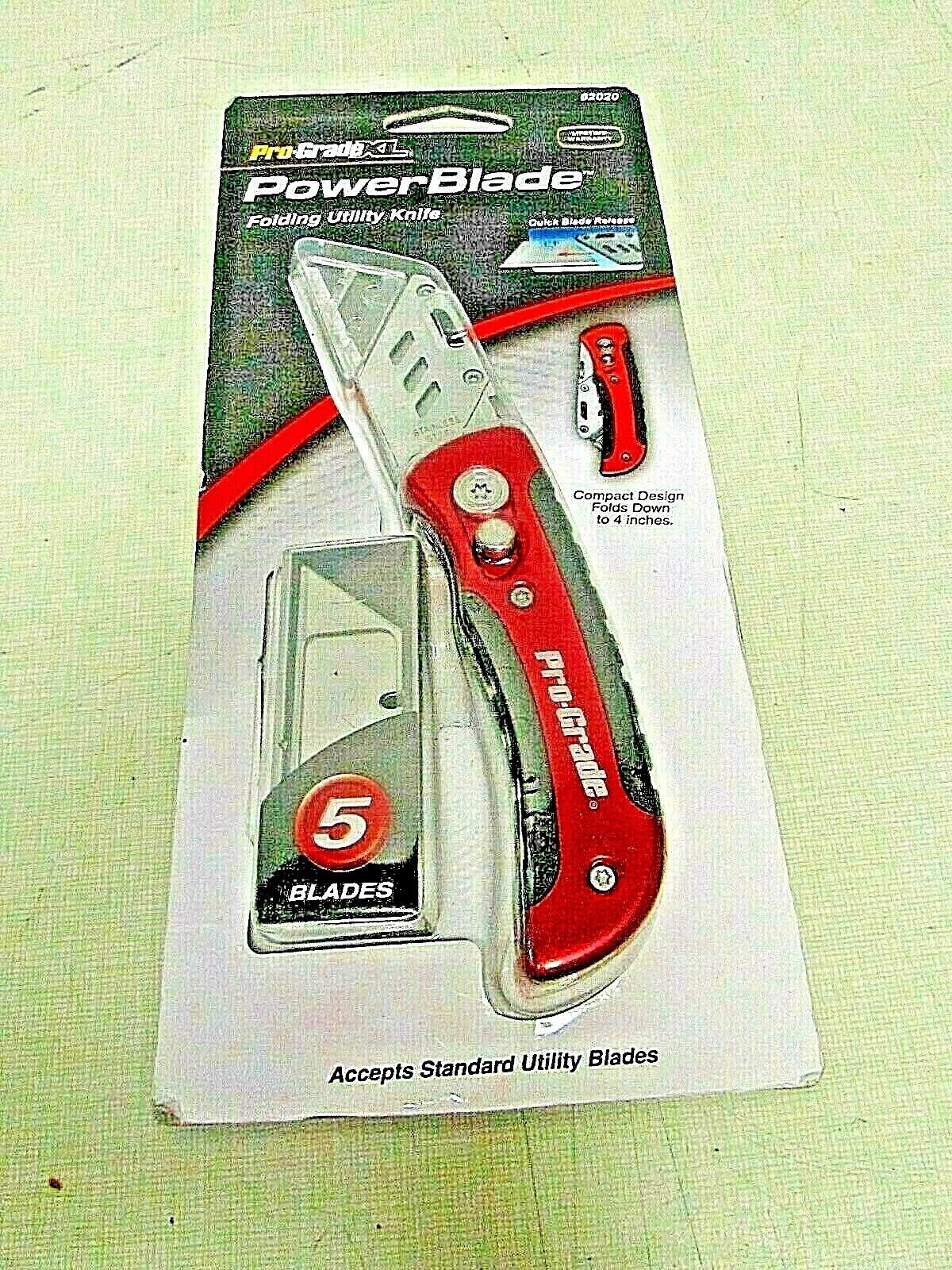 Pro-Grade XL 82020 Power Blade Folding Utility Knife Compact w/ 5 ...