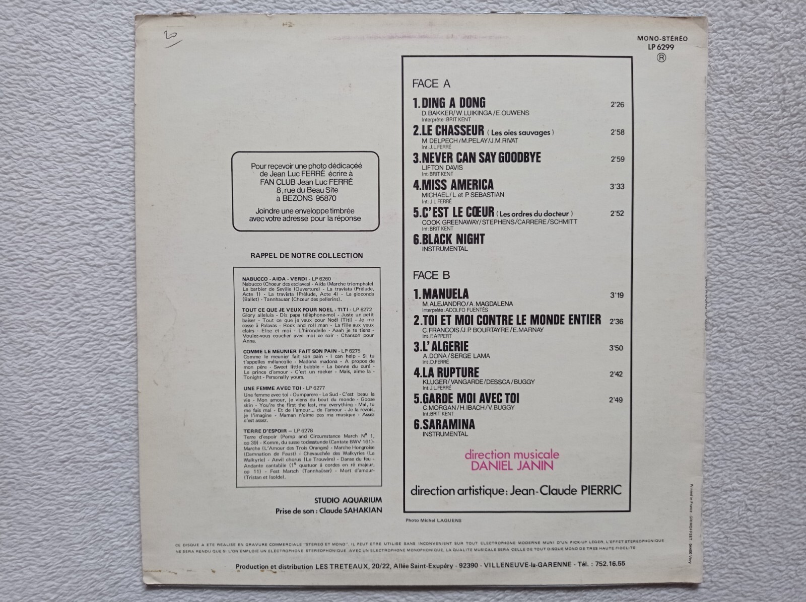 LP 33T JEAN LUC FERRE "Ding A Dong" LES TRETEAUX 6299 FRANCE 1974 VG+ ...