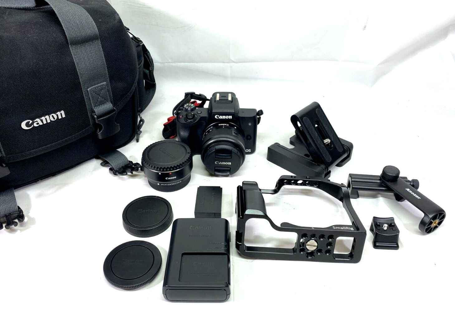 Canon EOS M50 Mirrorless Camera Kit with 15-45mm Lens, Adapter & Mounts