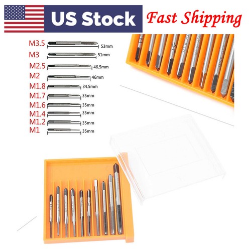 10pcs HSS Metric Right Hand Screw Thread Taper Shank Drill Min Tap Set ...