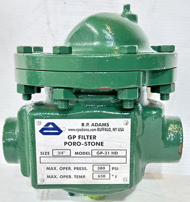 RP Adams GP-31HD 3/4" 19mm Poro-Stone GP Filter 5micron 300psi 650F ...