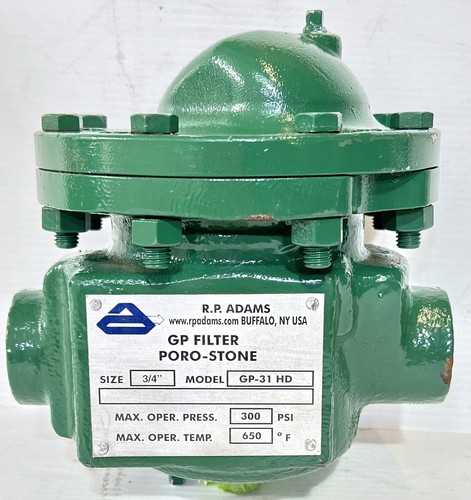 RP Adams GP-31HD 3/4" 19mm Poro-Stone GP Filter 5micron 300psi 650F ...