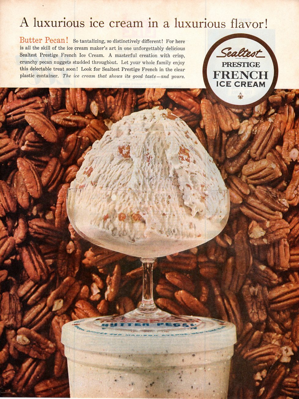 Vintage advertising print Ice Cream Sealtest Prestige French Butter ...