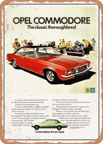 METAL SIGN - 1973 Opel Commodore Coupe Vintage Ad | eBay
