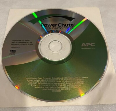 APC PowerChute Business Edition Version 8.5 CD-ROM for Windows, Linux ...
