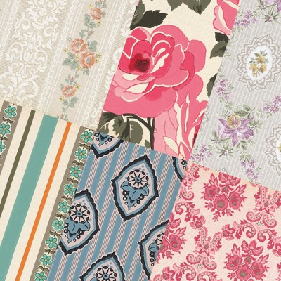 vintage floral pattern small size paper for craft 48 sheets - 6 designs ...