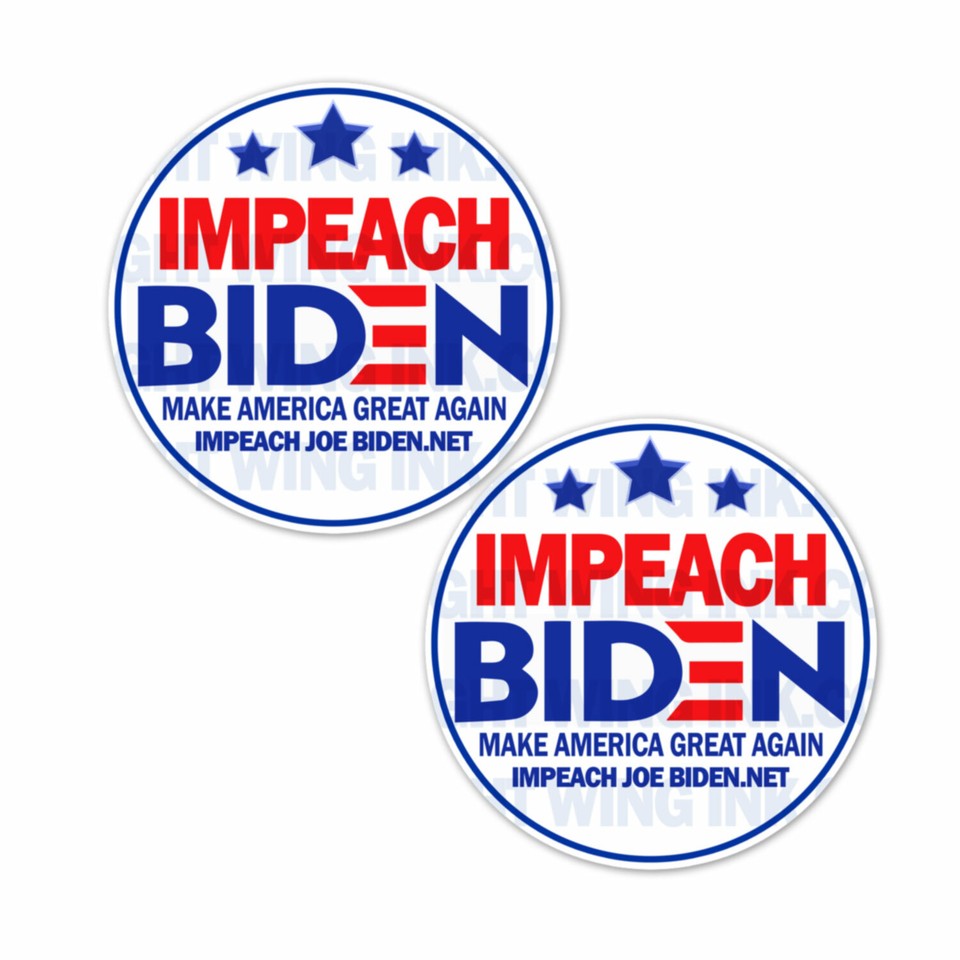 Impeach Biden Bumper Sticker Round Pro Trump Bumper Sticker tri* 2 PACK ...