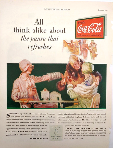 Coca Cola Full Color Advertising Page, The Ladies Home Journal ...