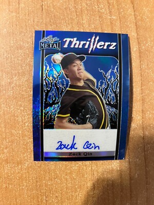 2023 Leaf Metal Baseball - Zack Qin - Prismatic Blue Thrillerz Auto 7/9 ...