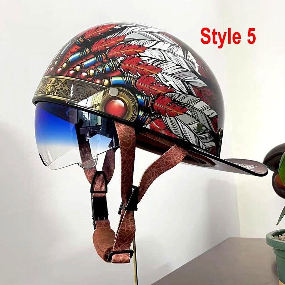 Retro Motorcycle Half Helmet Baseball Cap Scooter Helmet with Colorful ...