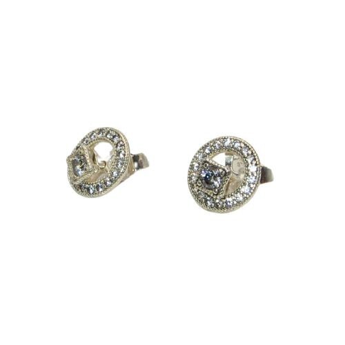 Pandora Vintage Allure Clear CZ & Silver Sterling Post Earrings ...