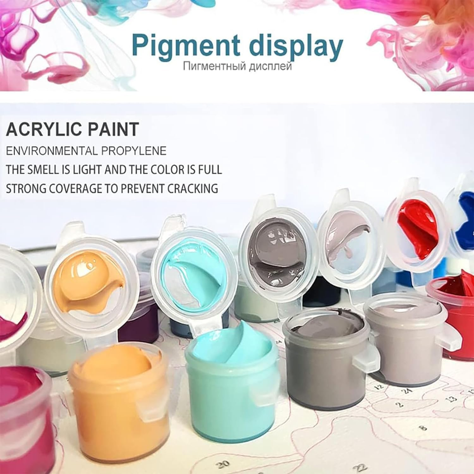 DIY Paint by Numbers for Adults, Fantasy Castle Canvas Oil Painting Kit ...