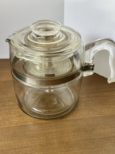 Vintage Pyrex Glass Percolator Coffee Pot 7756-B 6 Cup COMPLETE Made In ...