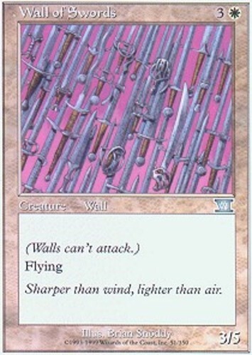 Moderate Play, English MTG Regular Wall of Swords Classic Sixth Edition ...