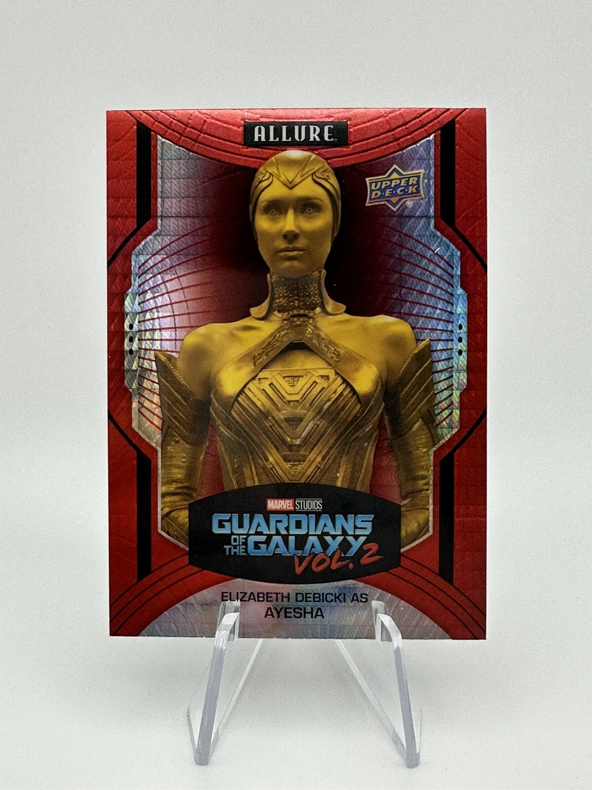 2022 UD Marvel Allure Elizabeth Debicki Ayesha Red Prism #108 Guardians ...