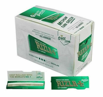 100% Genuine Rizla Green Standard Regular Rolling Papers 25-100 ...