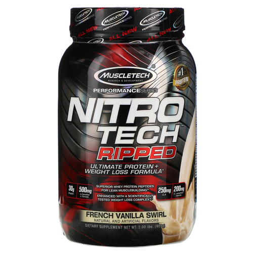 MuscleTech, Nitro-Tech™ Ripped, Lean Protein + Weight Loss, French ...