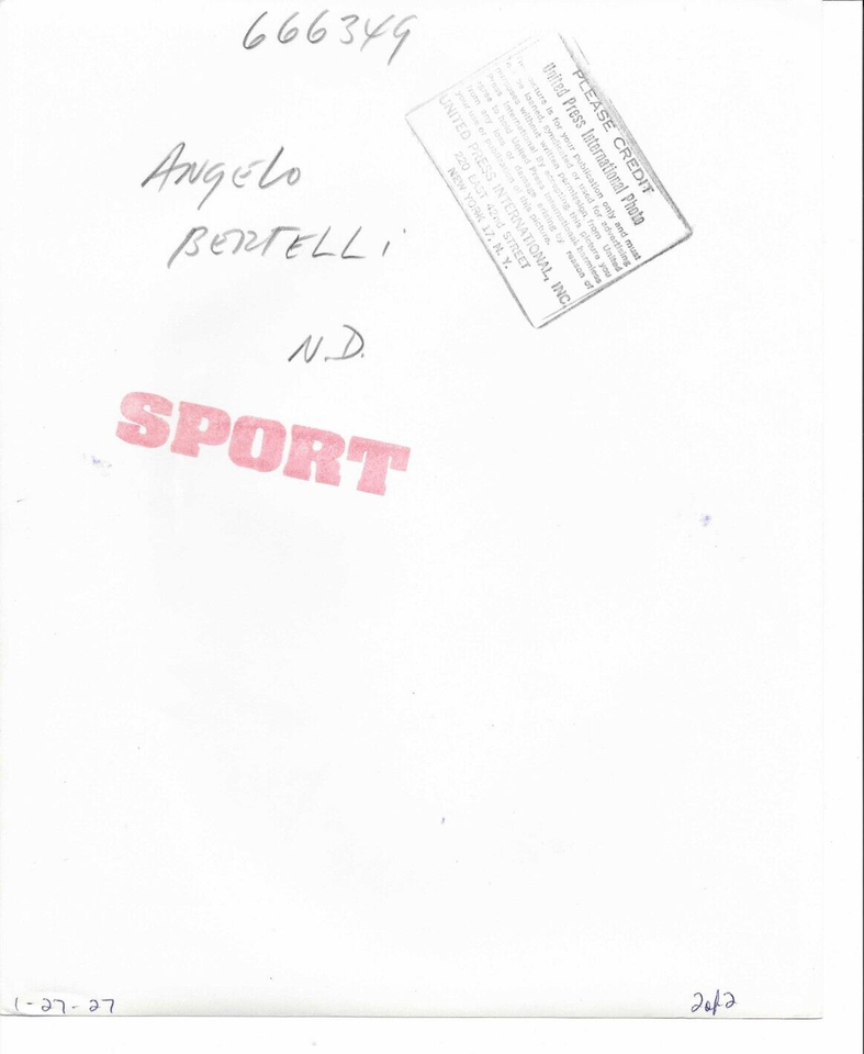 1943 Angelo Bertelli original UPI 8x10 black and white photo Notre Dame ...