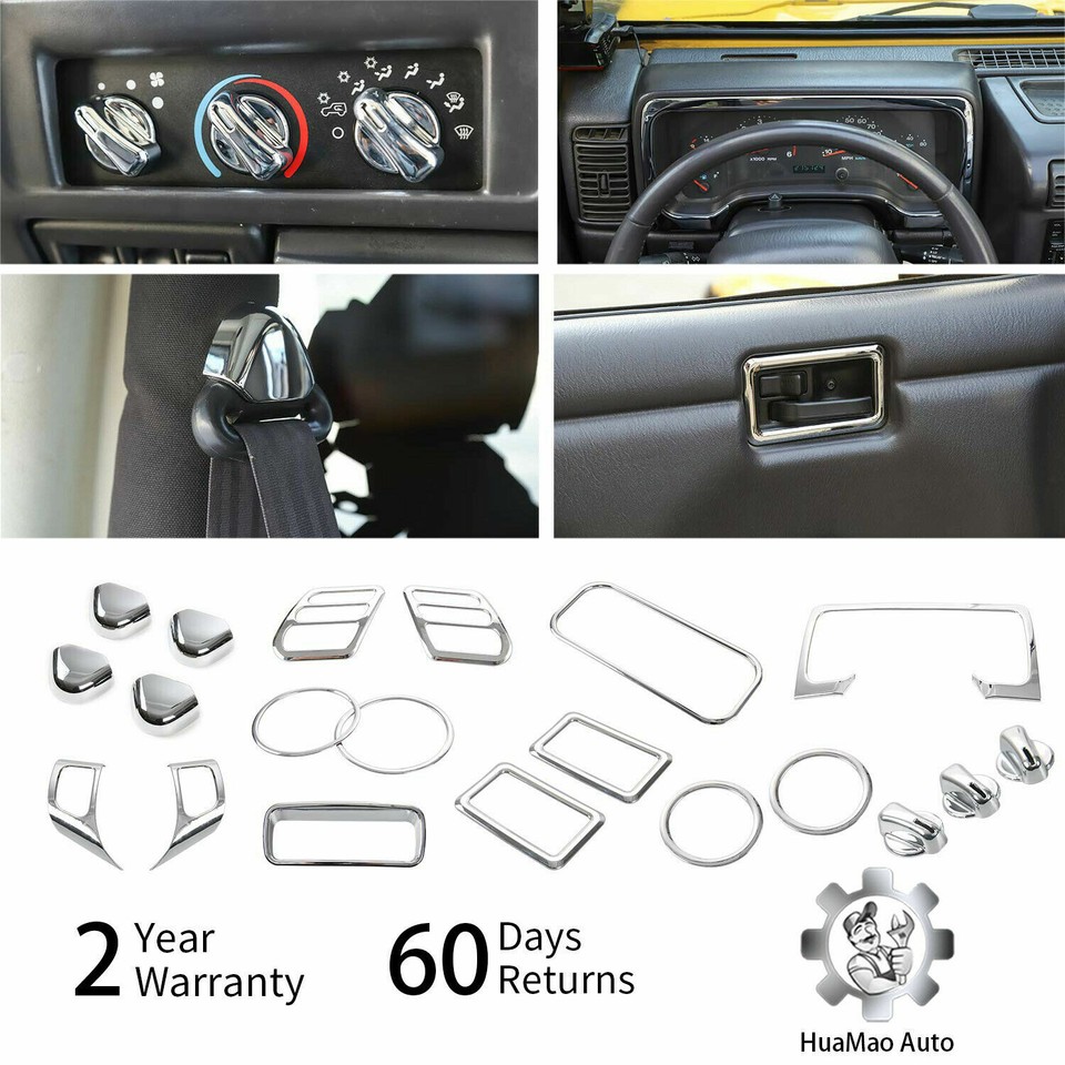 20pcs Full Set Interior Decoration Trim Kits Trim For Jeep Wrangler TJ ...