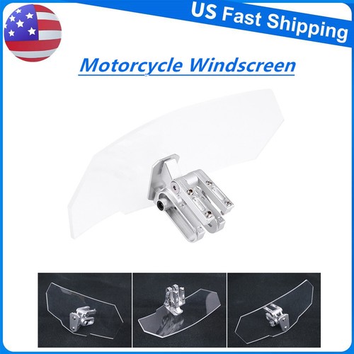 Universal Motorcycle Adjustable Front Clip-On Wind Deflector Windscreen ...