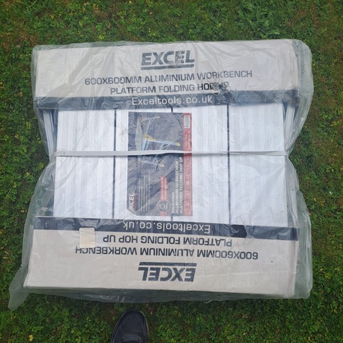 Excel Heavy Duty Aluminium Platform Work Bench Folding Hop Up Stool ...