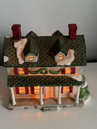 Vtg 1989 Colonial America Collection Handpainted Porcelain Illuminated ...