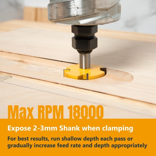 Slab Flattening Router Bit with 1/2" Shank, 2" Cutting Diameter, 1/2 ...