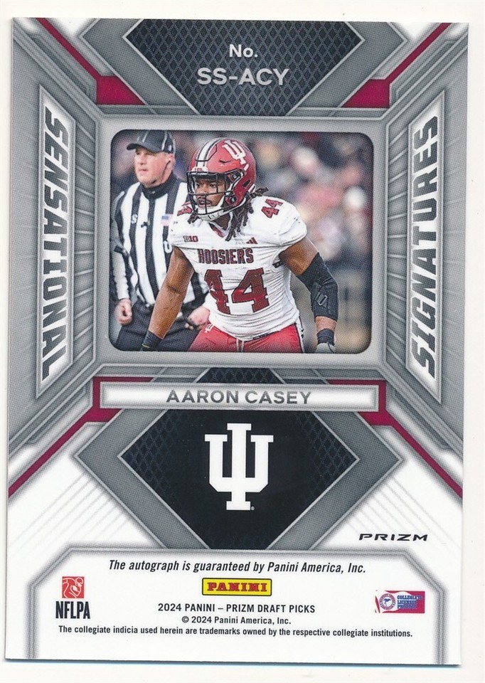AARON CASEY 2024 PANINI PRIZM DRAFT RC ROOKIE SILVER PRIZMS AUTOGRAPH ...
