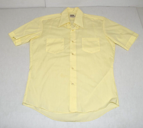 Vintage Leisure Shirt Montgomery Ward Size L 70s Butter Yellow Collared ...