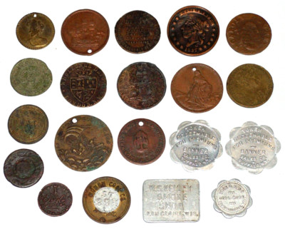 Lot of 20 Vintage Trade Tokens Antique Coins 1837 Civil War Not One ...