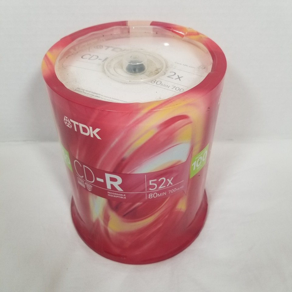TDK CD-R 100 Pack 700MB 80Min 52x Blank Recordable Discs NEW SEALED | eBay