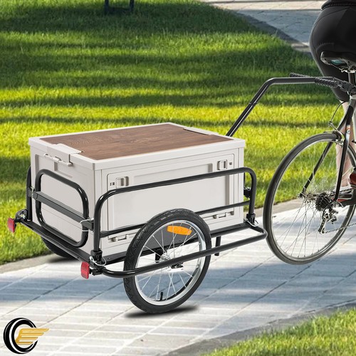 Bike Cargo Trailer w/ Universal Bicycle Coupler Foldable Bicycle Cart ...