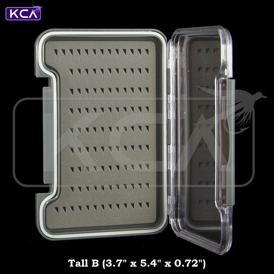 KCA Slim Fly Box, Waterproof, Clear Lid, 3 Sizes, 3 Inserts | eBay