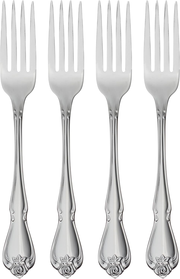 Oneida True Rose Dinner Forks, Silver Set of 4 (FREE SHIPPING ...