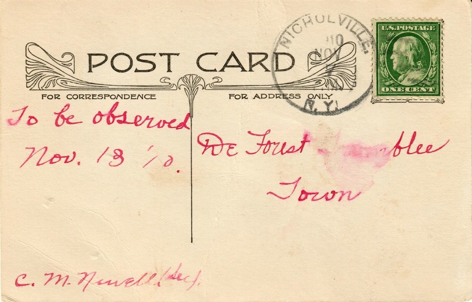 1910 ~ Nicholville NY ~ Rally Day ~ By this Sign Conquer Flag Sunday ...