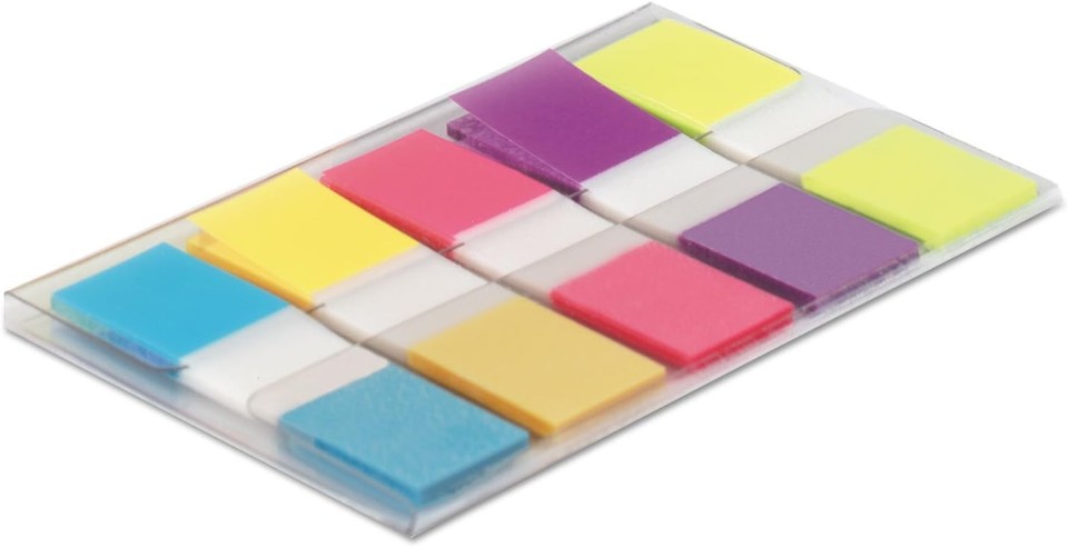 Post-it Flags 6835CB2 Page Flags in Portable Dispenser, 5 Bright Colors ...