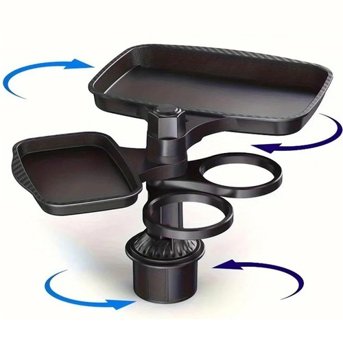 Car Cup Holder Expander with Tray 4 in 1 Adjustable Rotating Car Food ...