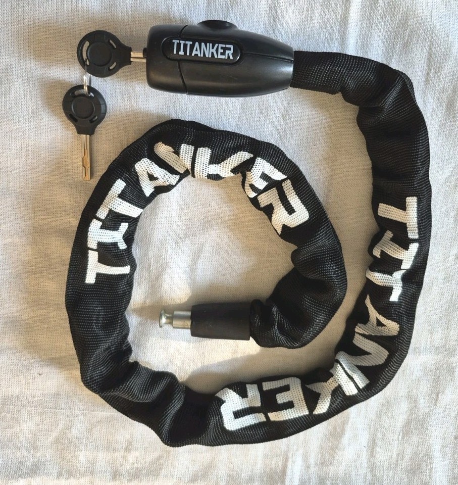 Titanker Heavy Duty Bicycle Lock Chain with Keys - 3 Feet Anti-Theft ...