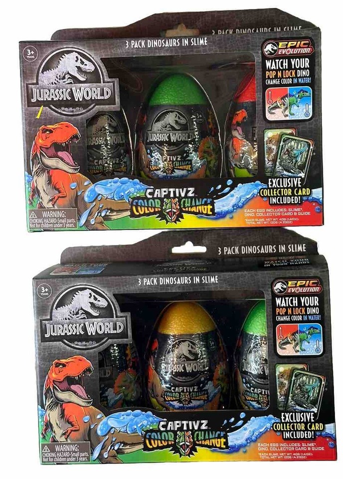 Lot Of 15 Jurassic World Captivz Eggs Color Change Dinosaurs In Slime ...