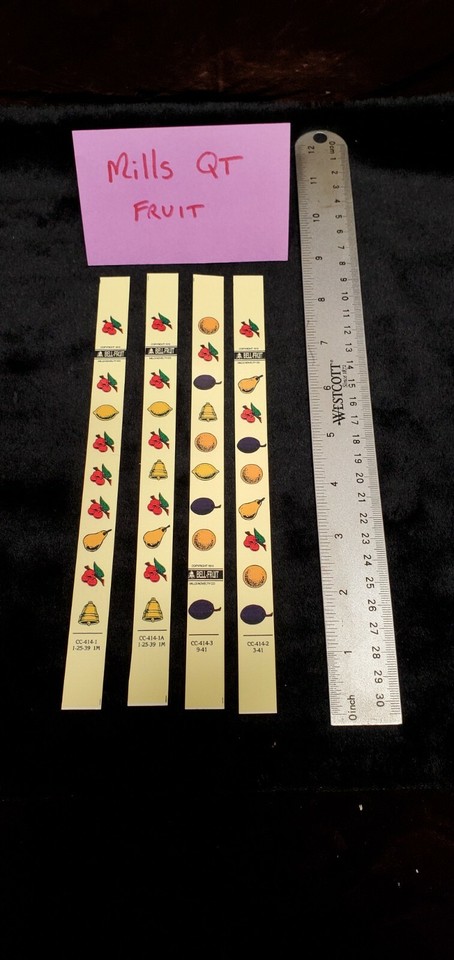 MILLS QT REPLACMENT REEL STRIPS MILLS ANTIQUE SLOT MACHINE FRUIT REEL ...