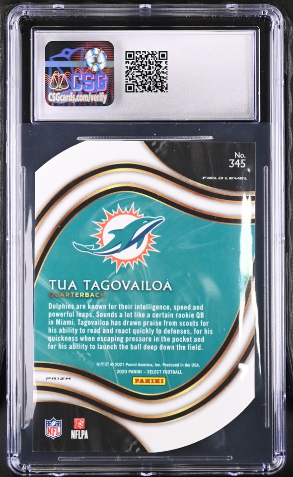 2020 Tua Tagovailoa Select RC Orange Die-Cut #345 CSG 9 MNT Dolphins ...