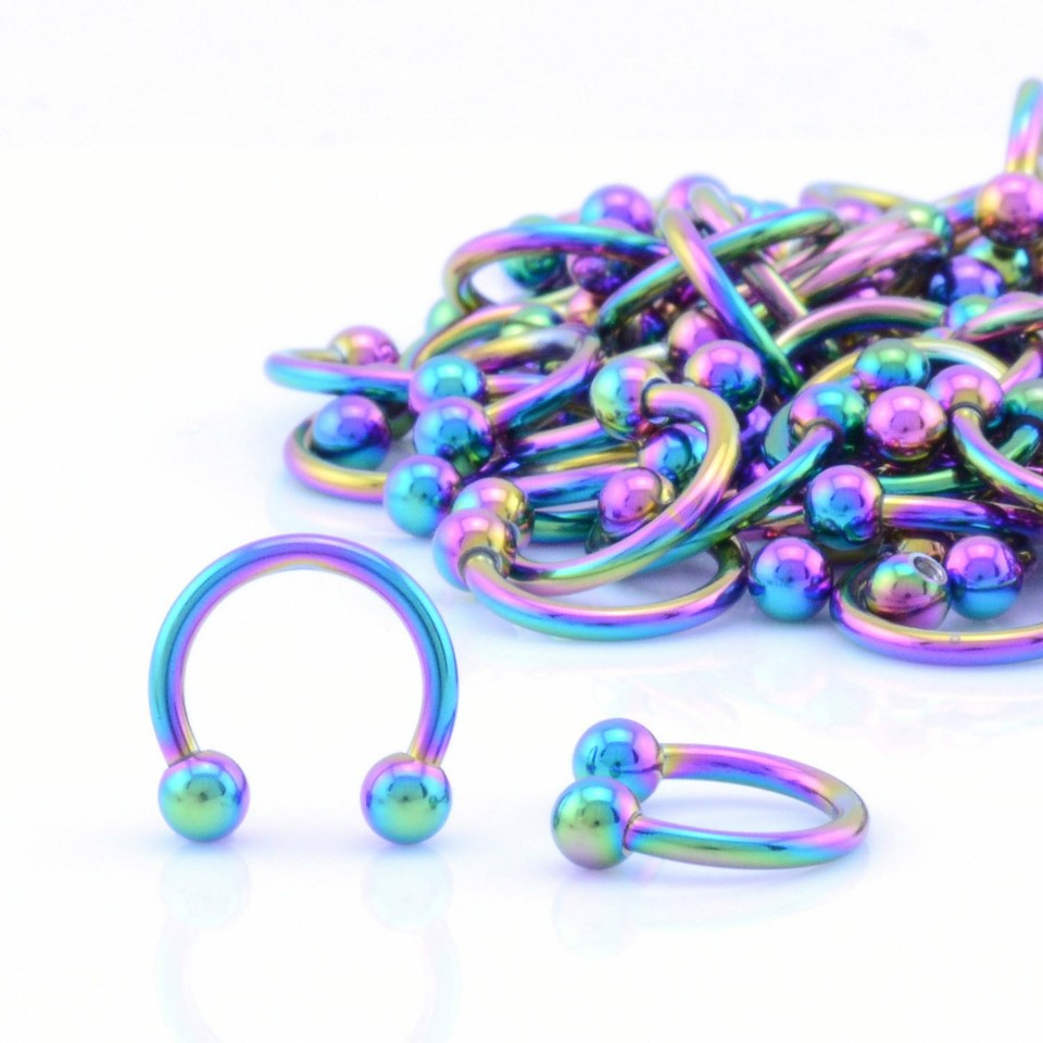 Horseshoe Bar Circular Barbell Lip Nose Septum Ear Ring Various Sizes ...
