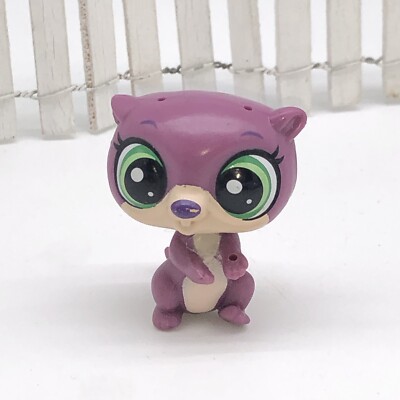 Littlest Pet Shop LPS #4098 Maroon Otter Green Eyes Lashes "Harper ...
