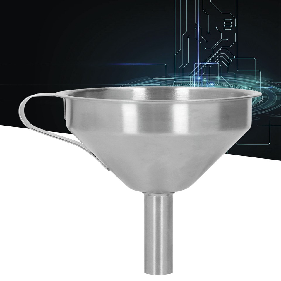 Kitchen Large Funnel Comfortable Grip Stainless Steel Funnel Stable For ...