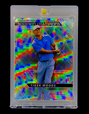 TIGER WOODS RARE SILVER REFRACTOR HOLO Golf Card Upper Deck Silver - TW ...