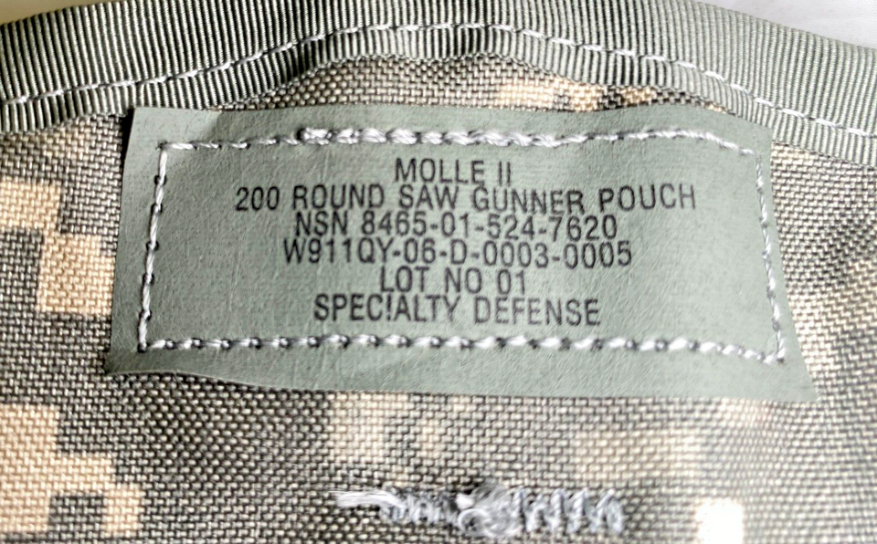 NEW US ARMY MILITARY ISSUE ACU MOLLE 200 ROUND SAW AMMO POUCH GP FIRST ...