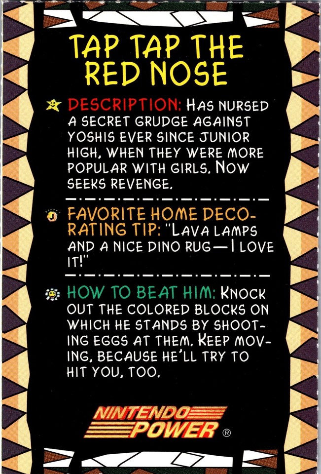 Tap Tap The Red Nose - Trading Card - Yoshi's Island - Nintendo Power ...