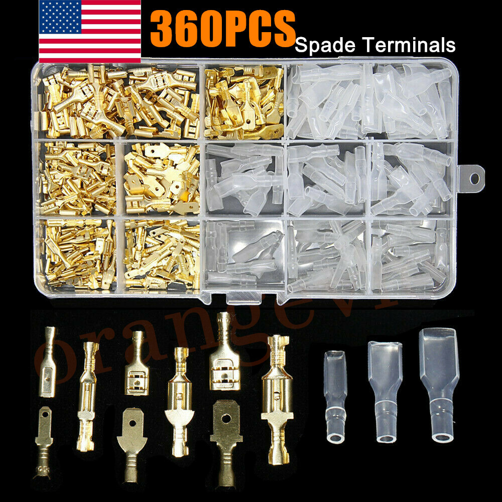 900X Assortment Male Female Spade Terminals Electrical Wire Crimp ...