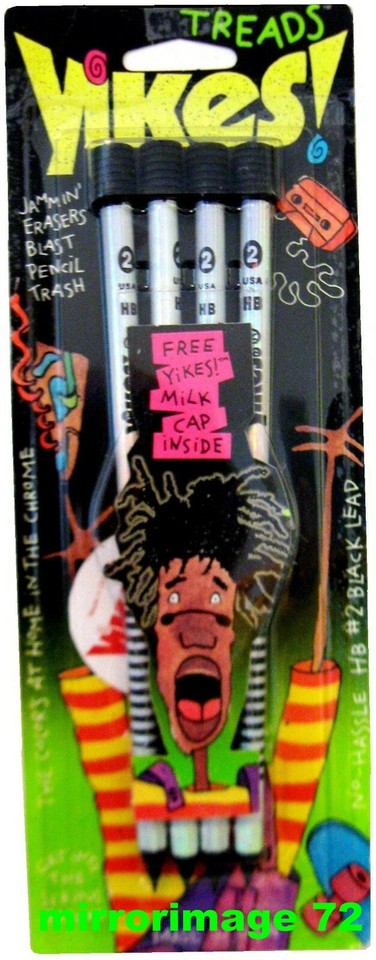 Yikes Treads! Collectable HB #2 Black Lead Pencils & Erasers - 'RARE ...