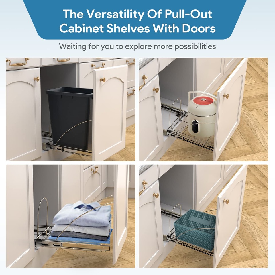 Pull Out Trash Can Under Cabinet,Cabinet Garbage Can Pull Out Kit with ...